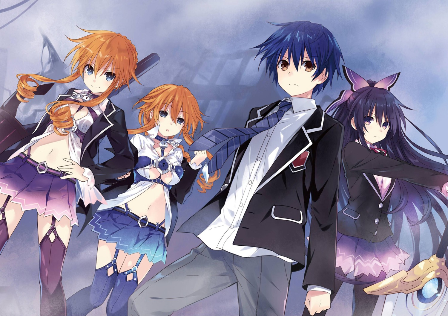 tsunako date a live itsuka shidou yamai kaguya yamai yuzuru yatogami tooka cleavage detexted ...